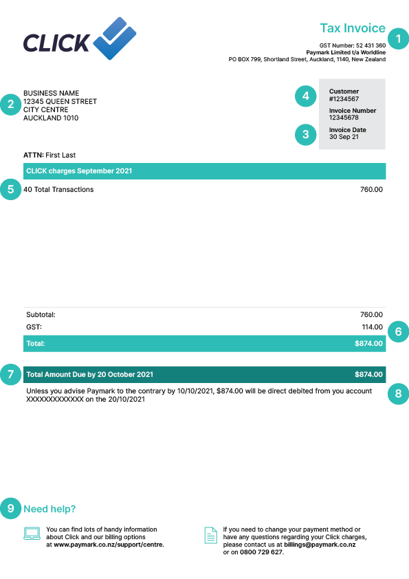 Understanding your Click invoice